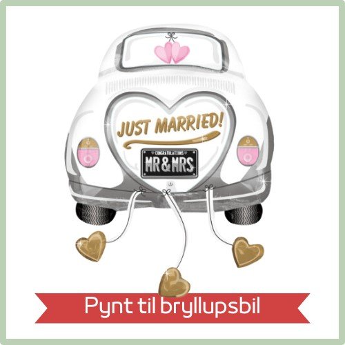 Pynt til bil Bryllupsbil | køb pynt til bryllup bilen her!!
