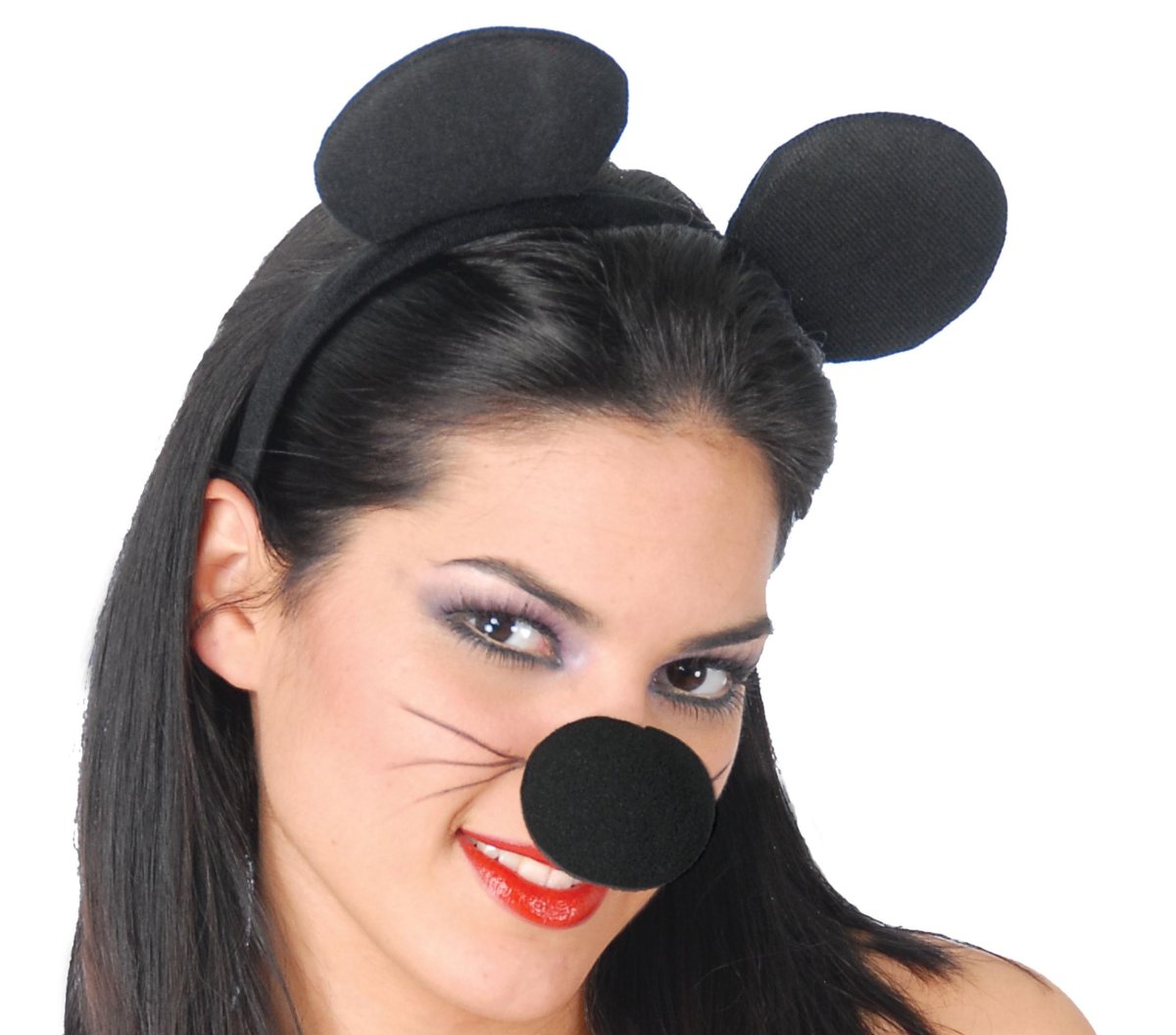 Museører i sort på hårbøjle | mus ører | festbutikken.dk