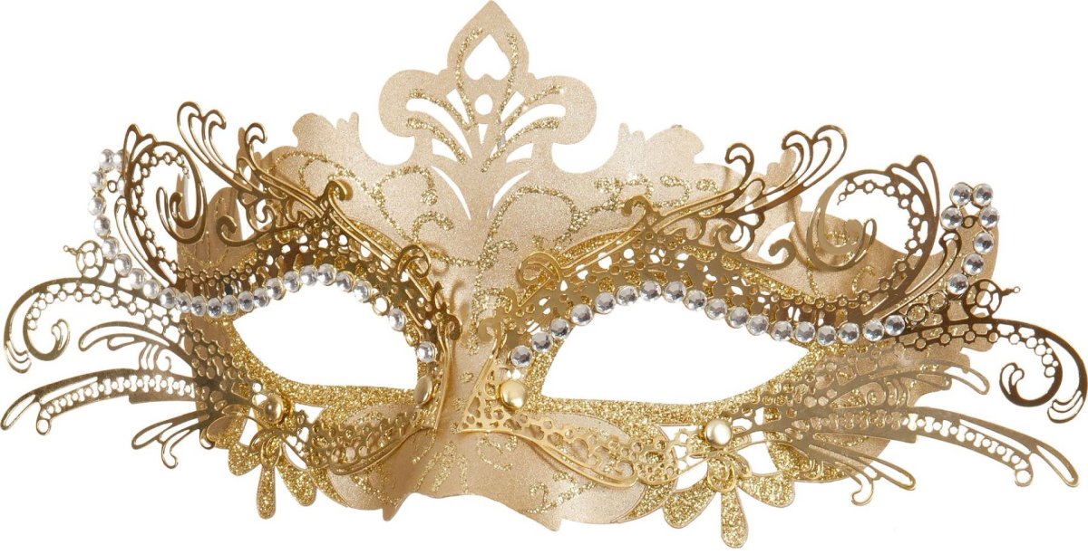 Øjenmaske guld Filigran | køb elegante masker til maskebal!!